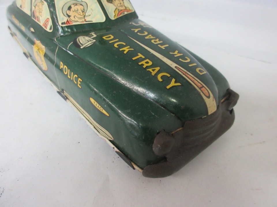 VINTAGE CAR MARX DICK TRACY POLICE WIND UP TIN TOY 200-D | eBay