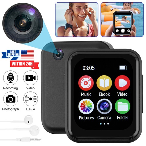 Bluetooth 5.4 HiFi MP3 Music Player Lossless FM Radio Voice Recorder w ...