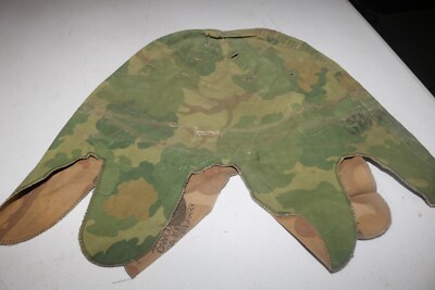 Vietnam Mitchell camo M1 helmet cover w original writing Make Love not ...