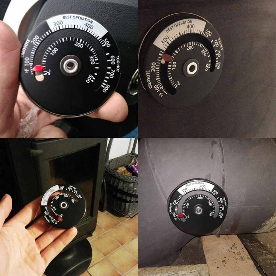 2pcs Stove Pipe Magnetic Temperature Gauge for Wood Burning Heat ...