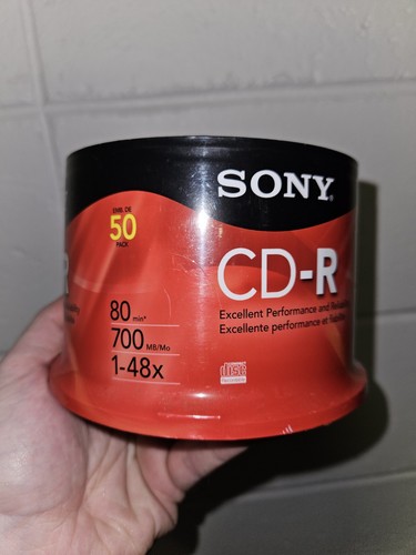 NEW SONY 50 Pack CD-R 80 Min. Blank 700MB 1-48X Recordable Disc Factory ...