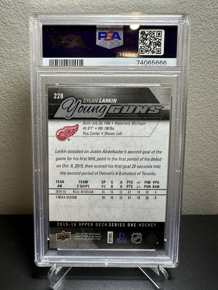 Dylan Larkin Young Guns PSA 9 2015-16 Upper Deck Series 1 | eBay