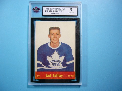 1955/56 PARKHURST NHL HOCKEY CARD #19 JACK CAFFERY ROOKIE RC KSA 9 MINT ...