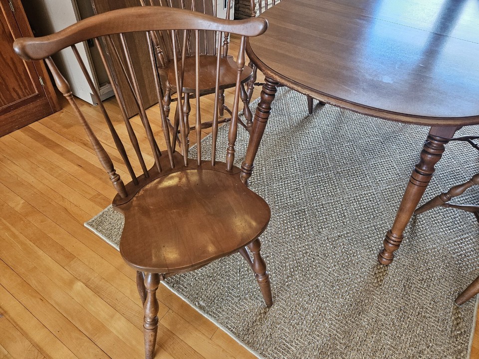 🔥🔥Tell City - Dining Room Table & 6 Fiddleback Windsor Chairs + 3 ...