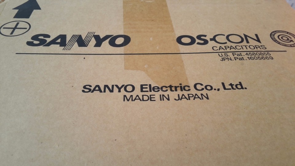 12 X Oscon Sanyo capacitors OS-CON 68uF 16V 105C Low ESR Long life ...