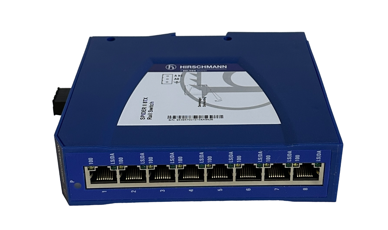 NEW HIRSCHMANN SPIDER II 8TX EtherNet RAIL SWITCH 8-PORT 943 957-001 / ...