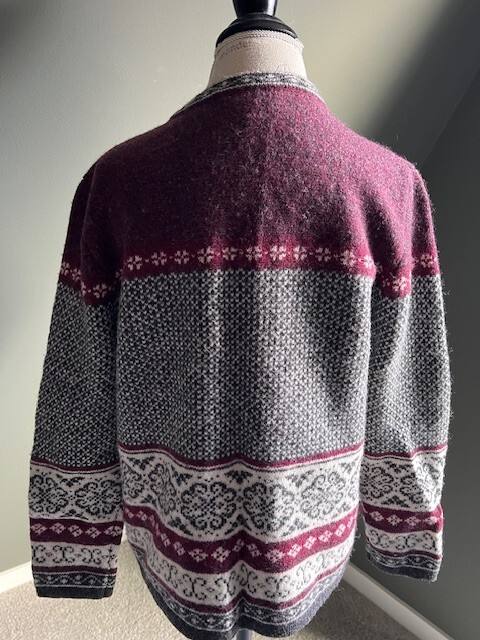 Vintage Carroll Reed Nordic Fair Isle Wool Cardigan Sweater Medium ...