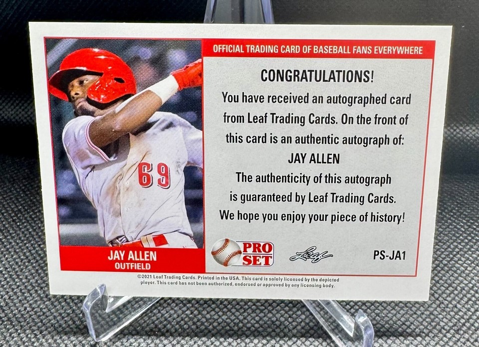 Jay Allen 2021 Pro Set Auto RC Rookie #PS-JA1 Rookie Cincinnati Reds | eBay