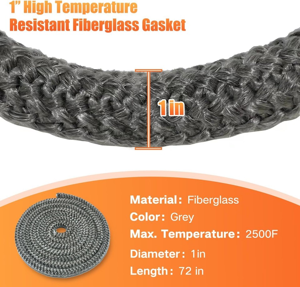 Wood Stove Gasket, (1" Diameter) Wood Stove Door Gasket, Heat ...