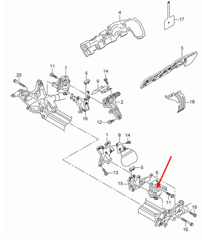 NEW AUDI S5 8T LEFT ENGINE MOUNT 8R0199381AG 4.2 PETROL 260KW ORIGINAL ...