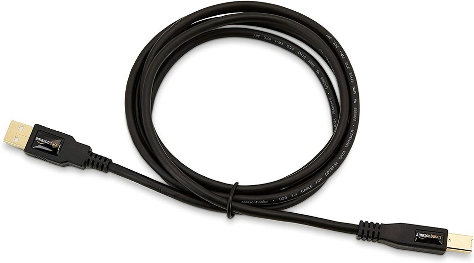 Amazon Basics USB 2.0 Printer Cable - A-Male to B-Male Cord - 6 Feet 1. ...