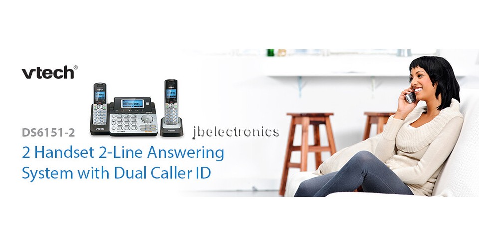 VTECH DS6151 DECT 6.0 2-LINE CORDLESS PHONE + 11 CORDLESS HANDSETS ...