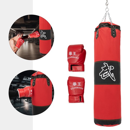 PU Heavy Boxing Bag Set Punching Bag for Adults Unfilled Heavy Punching ...