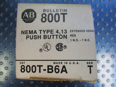 NEW ALLEN BRADLEYPUSH BUTTON RED EXTENDED HEAD SER T 800T-B6A | eBay