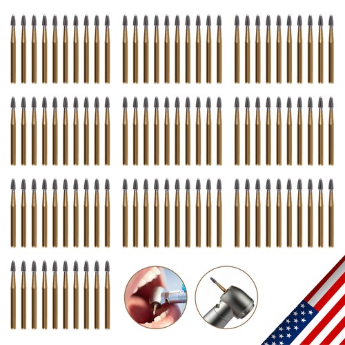 10-100pcs Dental Bur Trimming & Finishing Gold Burs Carbide Burs FG ...
