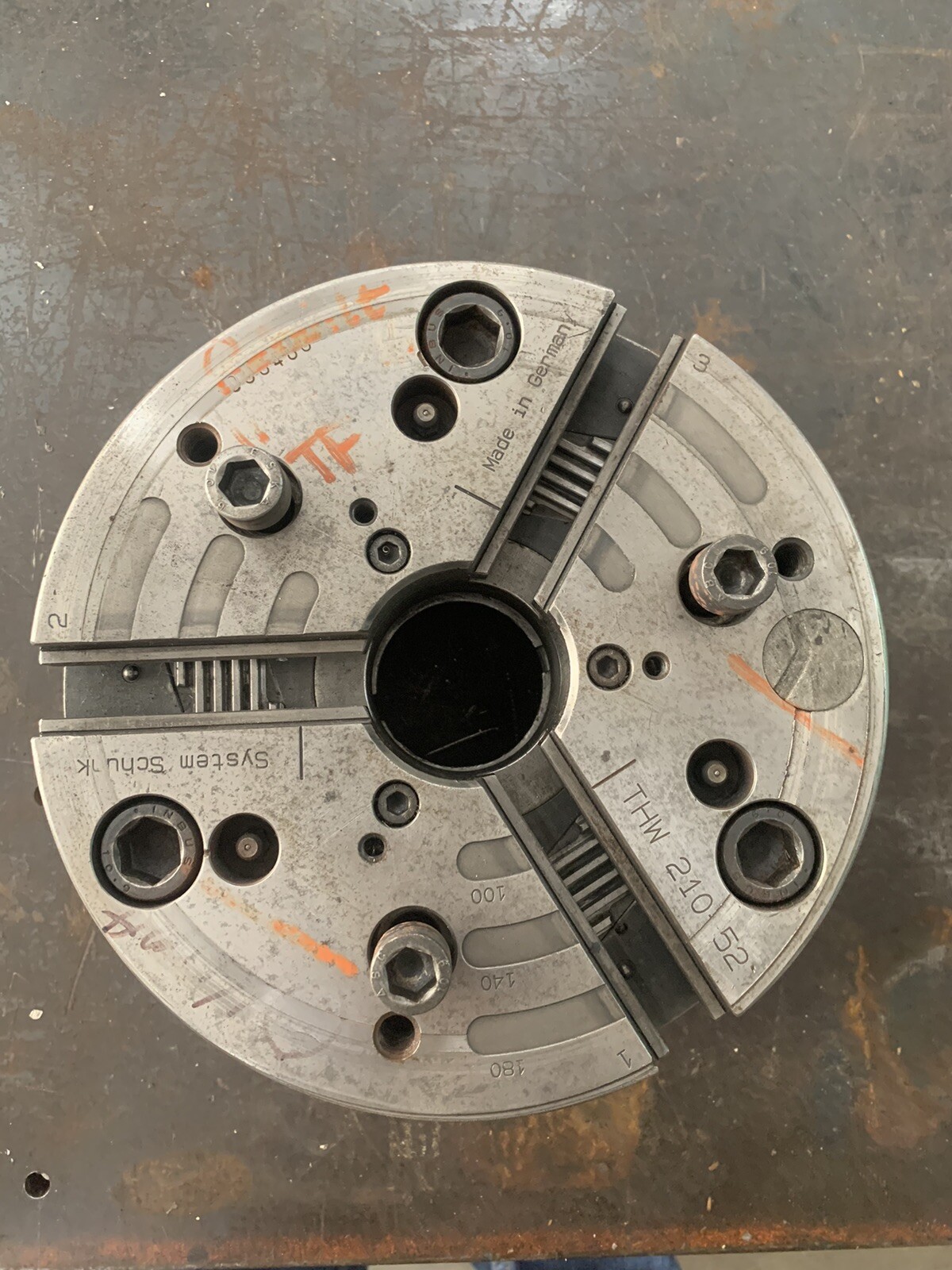 SCHUNK POWER CHUCK CNC 8" 3 JAW THW-210-52 SN? 2" Bore Chuck Has ...