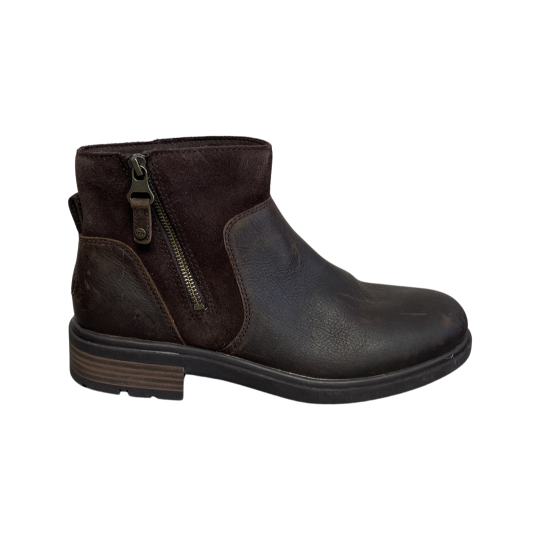 UGG Women's Harrison Black Brown Grey Waterproof Zip Leather Boots ...