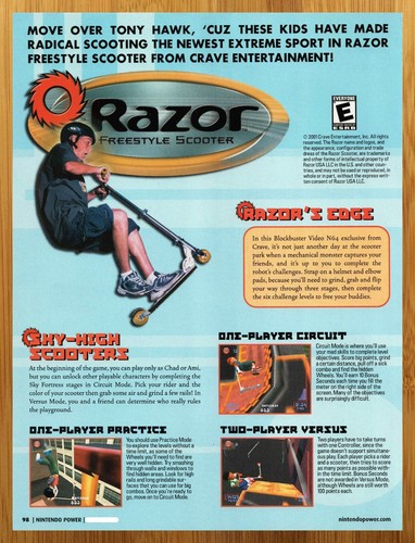 2001 Razor Freestyle Scooter PS1 GBA Print Ad/Poster 90s Kid Video Game ...