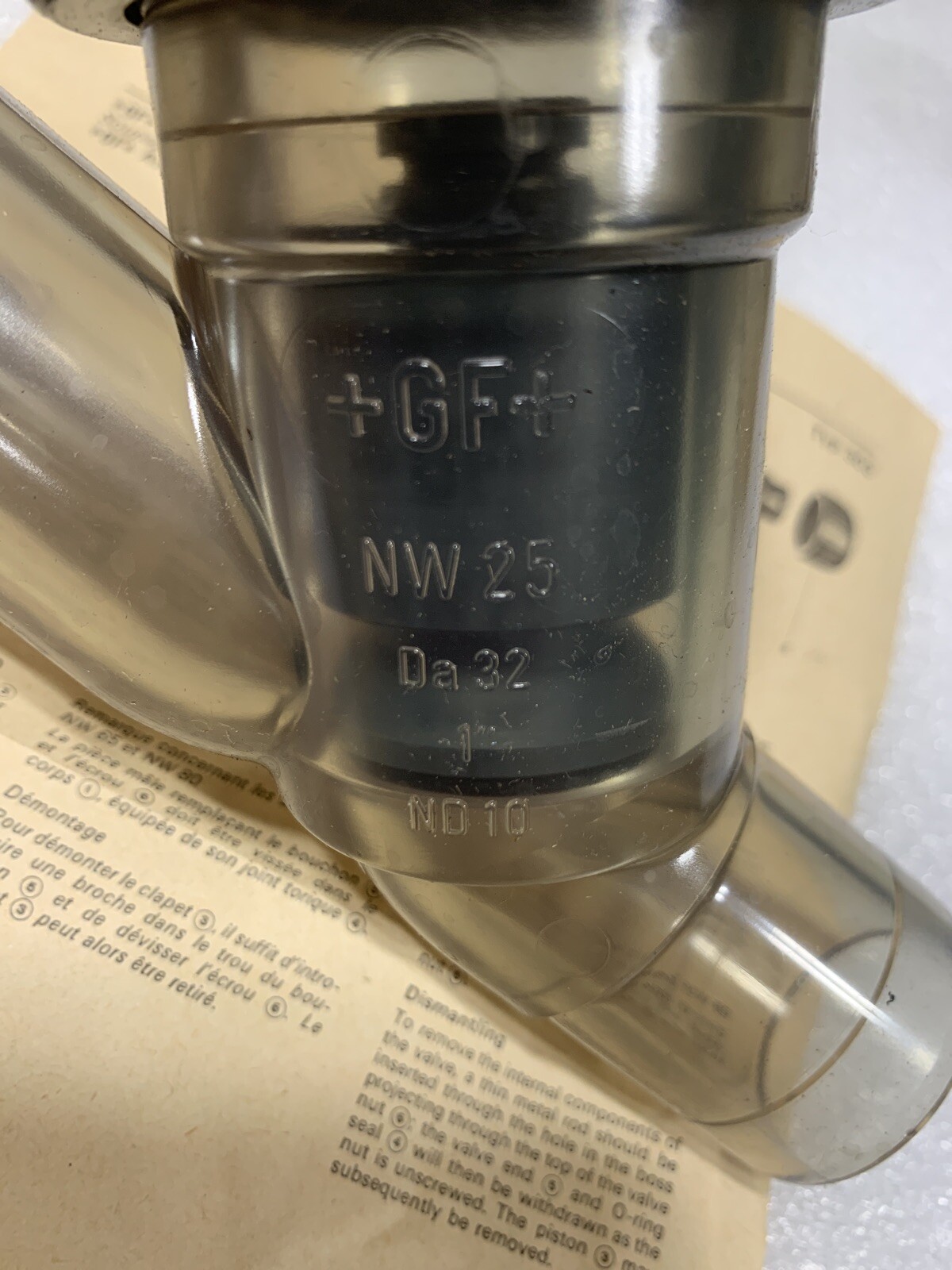 GEORGE FISCHER ANGLE SEAT CHECK VALVE TYPE 303 1” Transparent Body *NEW ...