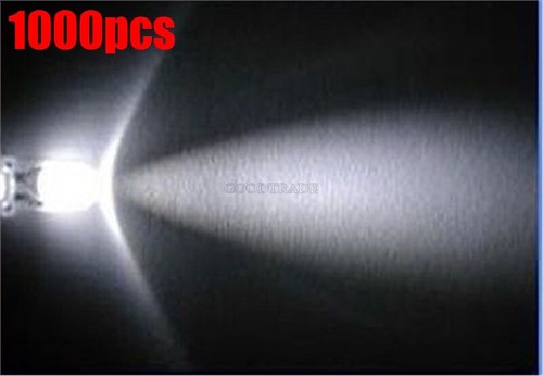 1000Pcs F5 5Mm White Round Superbright Led Light Led Lamp wk | eBay ...