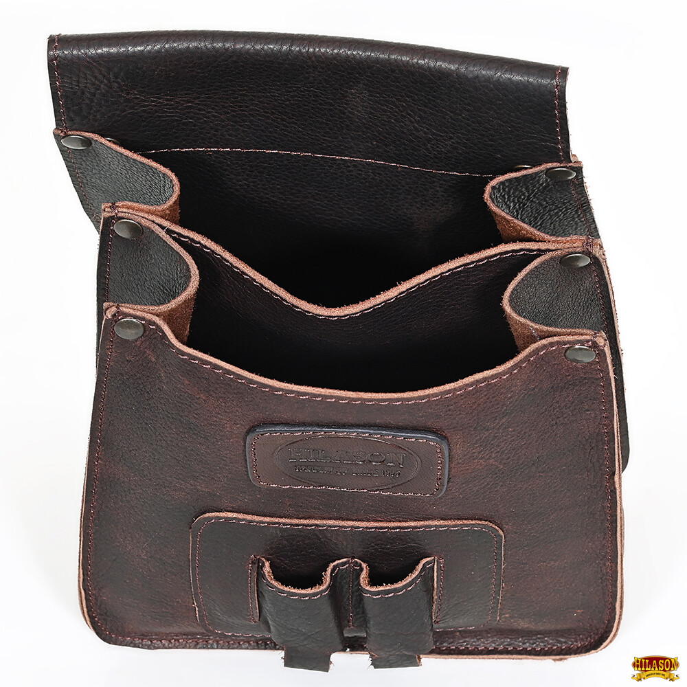 81HS Hilason Genuine Thick Leather Shooting Shotgun Shell Bag Ammo Bag ...