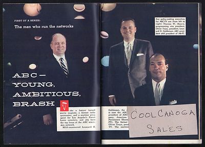 1963 TV ARTICLE~ABC EXECUTIVES~TOM MOORE~OLIVER TREYZ~LEONARD GOLDENSON ...