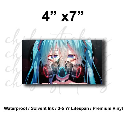 Hatsune Miku Waifu Gas Mask Vinyl Sticker Waterproof Decal Anime Girl ...