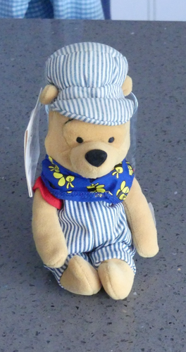 Disney Store Choo Choo Pooh, Winnie The Pooh Plush Soft Toy Beanie with ...
