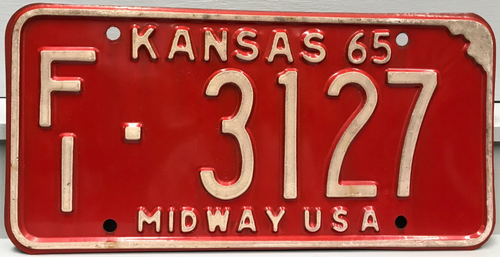 1965 Kansas License Plate FI-3127 | eBay