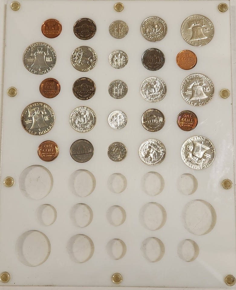 Lot of (12) 1953 - 1964 Silver Proof Sets Franklin & Kennedy in a Capital Holder | eBay