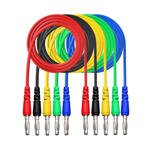 Flexible Multimeter Test Leads with 4mm Banana Plugs 5PCS 100cm Length ...