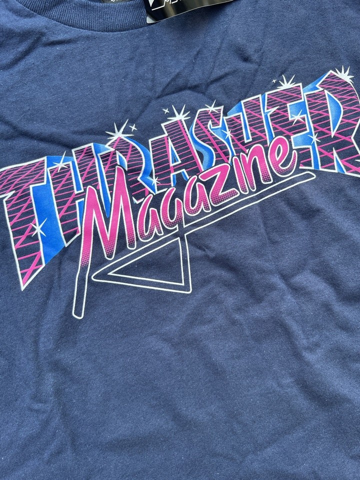 Thrasher Magazine VICE LOGO Skateboard T Shirt NAVY BLUE NEW W/ TAGS ...