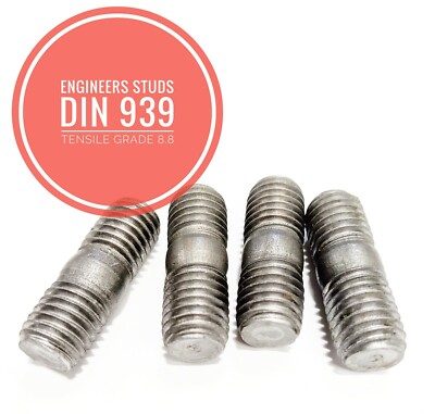 Engineers Studs DIN 939 Tensile Grade 8.8 | eBay