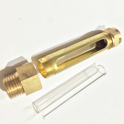 1/2" BSP 200mm Lube Devices Brass Oil Level Gauge Indicator Sight Glass ...