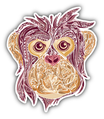 Patterned Monkey Head Car Bumper Sticker Decal 4'' x 5'' | eBay