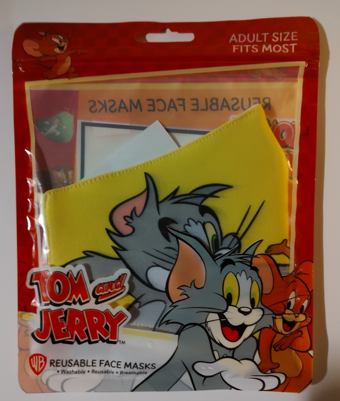 Reusable Adult Face Mask Tom & Jerry Yellow | eBay