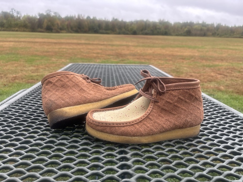 Clarks Originals X Sweet Chick Waffle Wallabees Brown Suede Shoes Mens ...