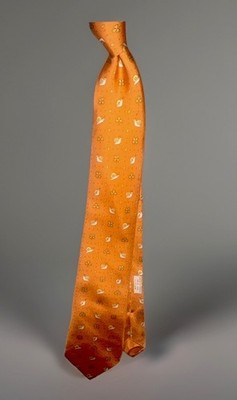 HERMES Paris Orange 100% Silk Snail Pattern Tie Formal - Prom - Evening ...