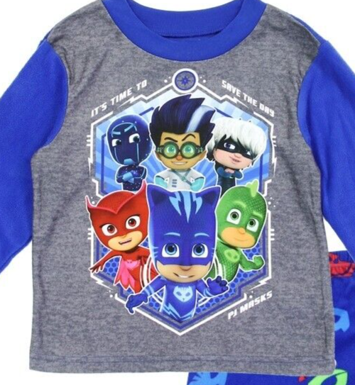 PJ Masks Pajamas 2pc Boys Long Sleeve Top Pants Fleece PJs Set Blue ...