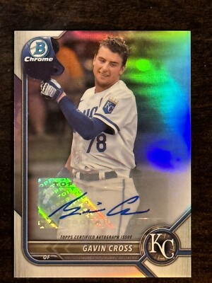 2022 BOWMAN CHROME DRAFT GAVIN CROSS #/99 AUTO IMAGE VARIATION ...