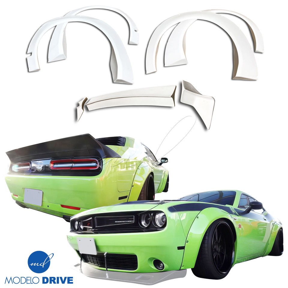 FRP LBPE Wide Body Kit 7pc For Dodge Challenger 08-18 ModeloDrive | eBay