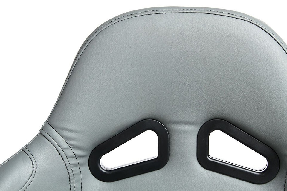Cipher Auto Grey Leatherette Universal Euro Racing Seats New Pair! w ...
