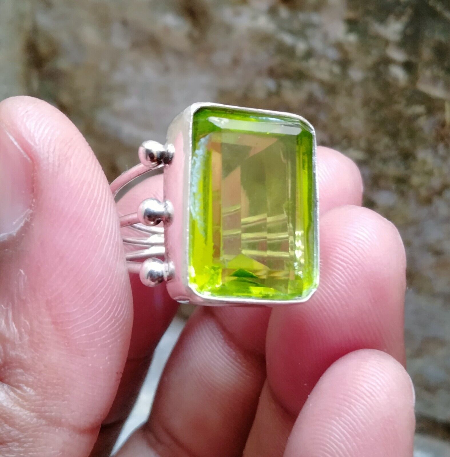 Peridot Gemstone 925 Sterling Silver Worry Independence day Ring All ...
