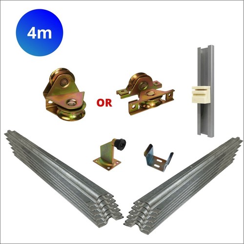 4m Cladded Sliding Gate Hardware Kit With Wheels & Nylon-Block Guide ...