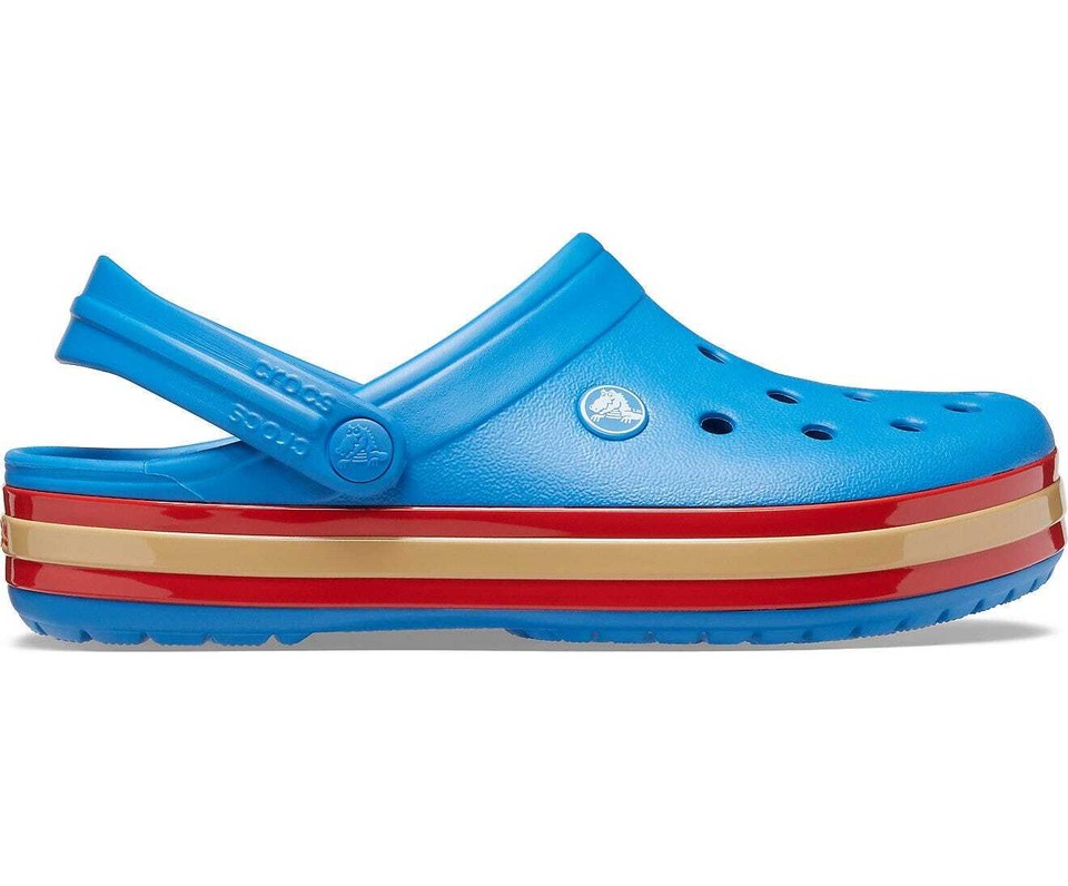 NEW! RARE CROCS CROCBAND HYPER SHINE CLOG Men's & Women's Shoe Blue/Red ...