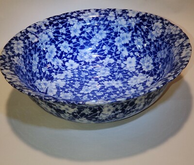 Blue calico Victoria ware ironstone bowl 9" | eBay