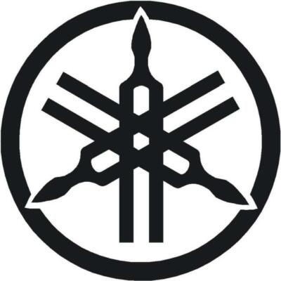 Yamaha round emblem X 2 50mm black | eBay