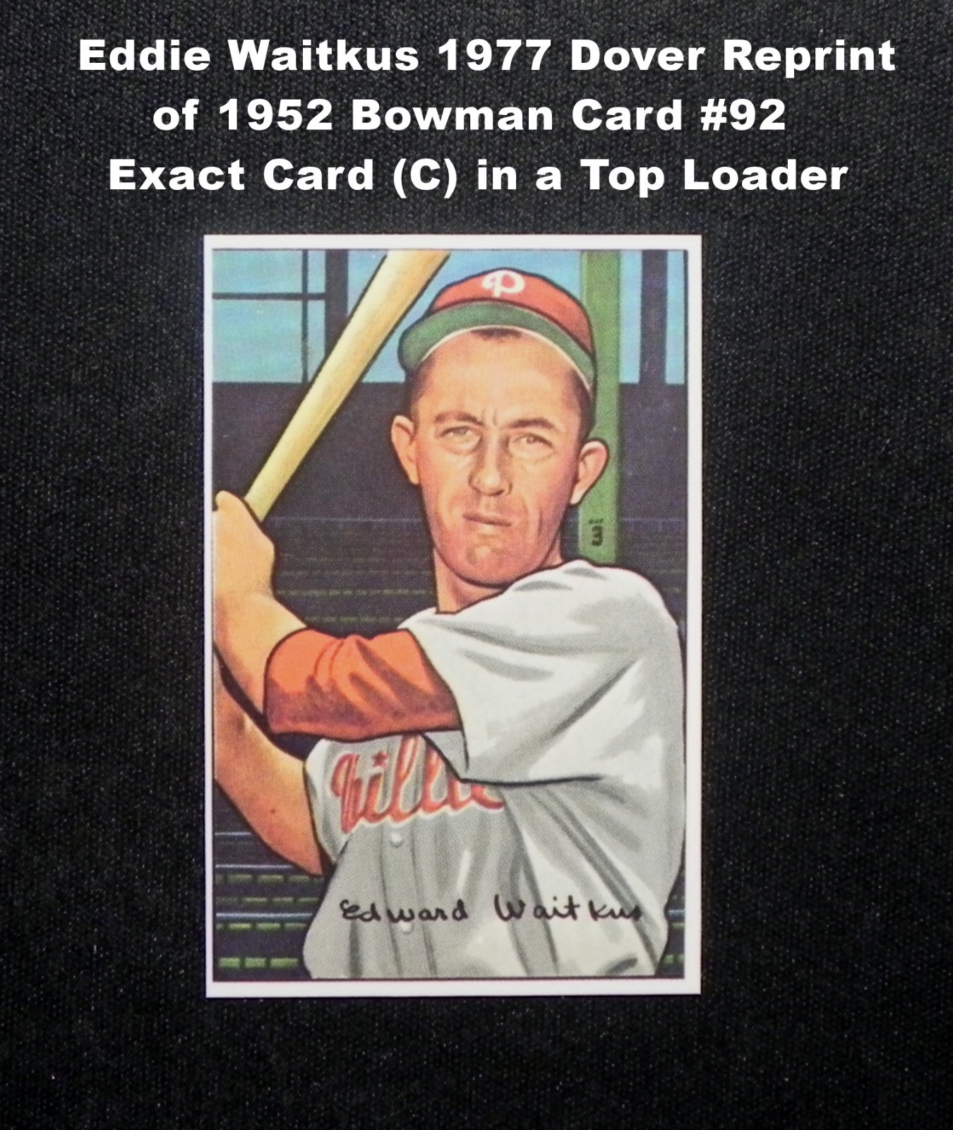 EDDIE WAITKUS 1977 Dover Reprint of 1952 Bowman Card #92 _ Exact Card ...
