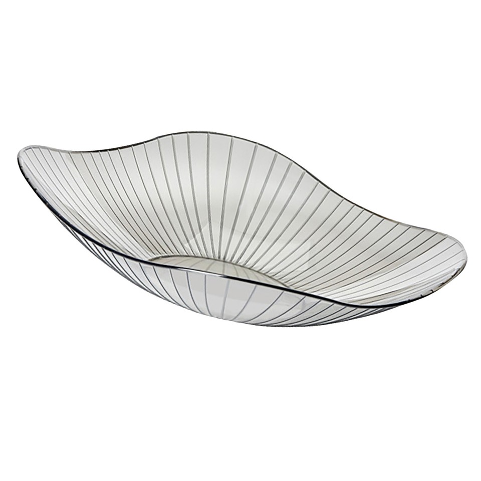 Hand Made Transparent Grey Fruit Plate Large Plastic Serving Bowl For ...