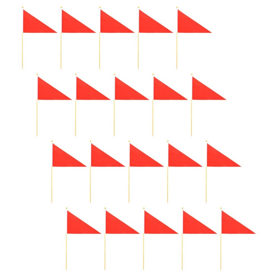 20Pcs Red Marking Flags: Construction Site Flags - Lawn Stick Marker ...